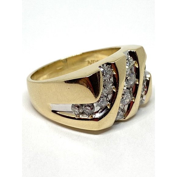 Unbranded | Accessories | 4k Yellow Gold Mens Diamond Cluster Ring 138 ...